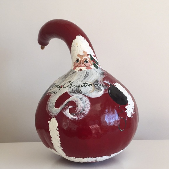 Bonnie Klopp | Holiday | Signed Hand Painted Santa Gourd | Poshmark